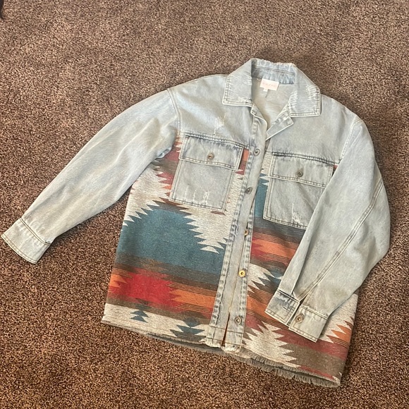 entro | Jackets & Coats | Western Aztec Jean Jacket | Poshmark